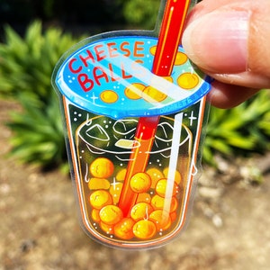Cursed Boba Stickers Series 1 - Cheese Balls - Mozzarella Pearls ...