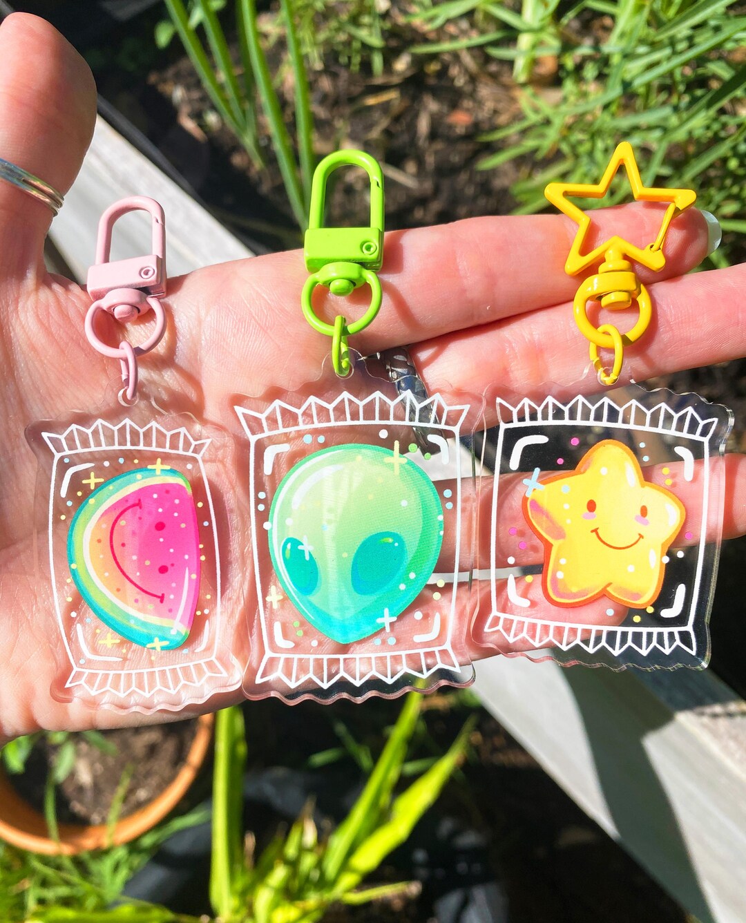 Wrapped Candies Charms - Alien - Watermelon - Kawaii Star - Gummy ...