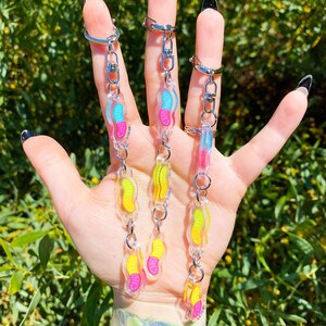 Gummy Worm Keychain Acrylic Keychain Gummy Worms Connector Keychain ...