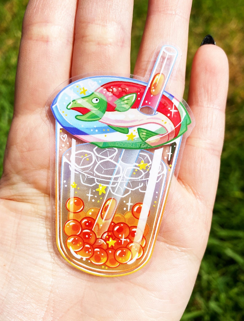Cursed Boba Transparent Stickers Series 2: Frog, Chicken, Salmon ...