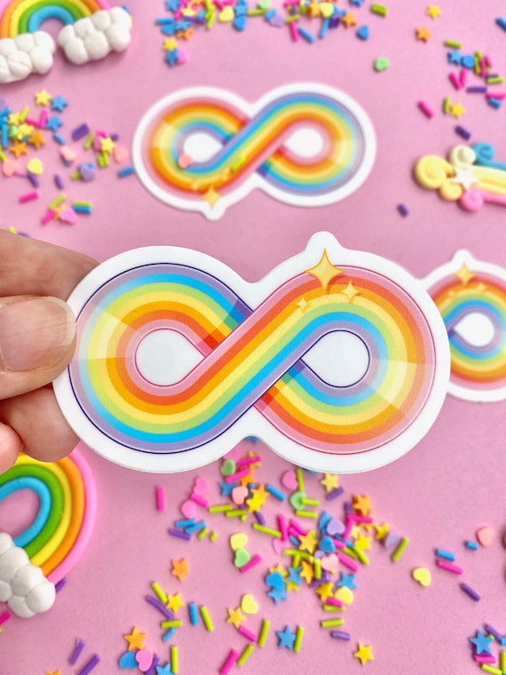 Rainbow Infinity Sticker Matte Sticker LGBT Neurodivergent - Etsy