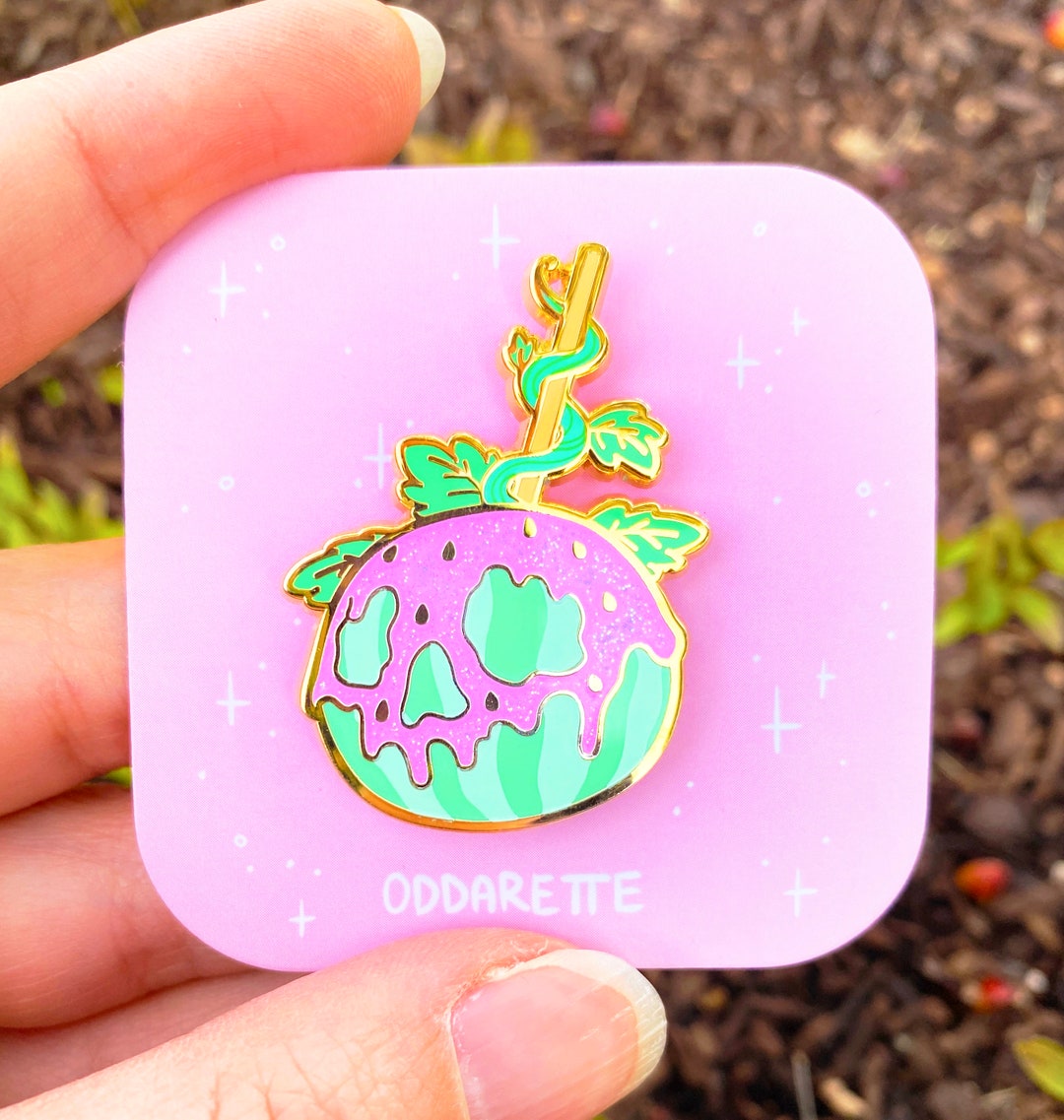 Poison Watermelon Pin Glitter Enamel Pin Candy Apple Aesthetic ...