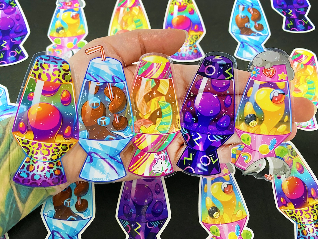 90s Nostalgia Lava Lamp Stickers: Retro Neon Rainbow Transparent Art - Etsy