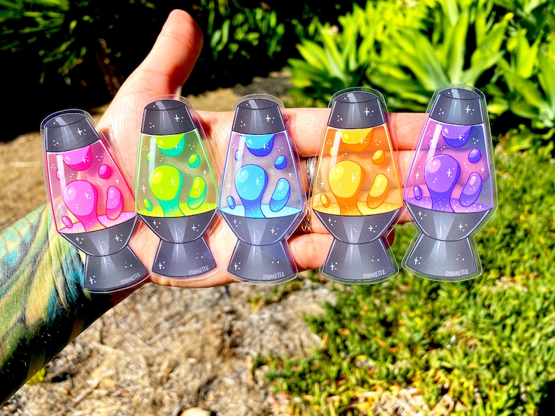 Vintage Lava Lamp Stickers: Transparent Waterproof Retro Art - Etsy