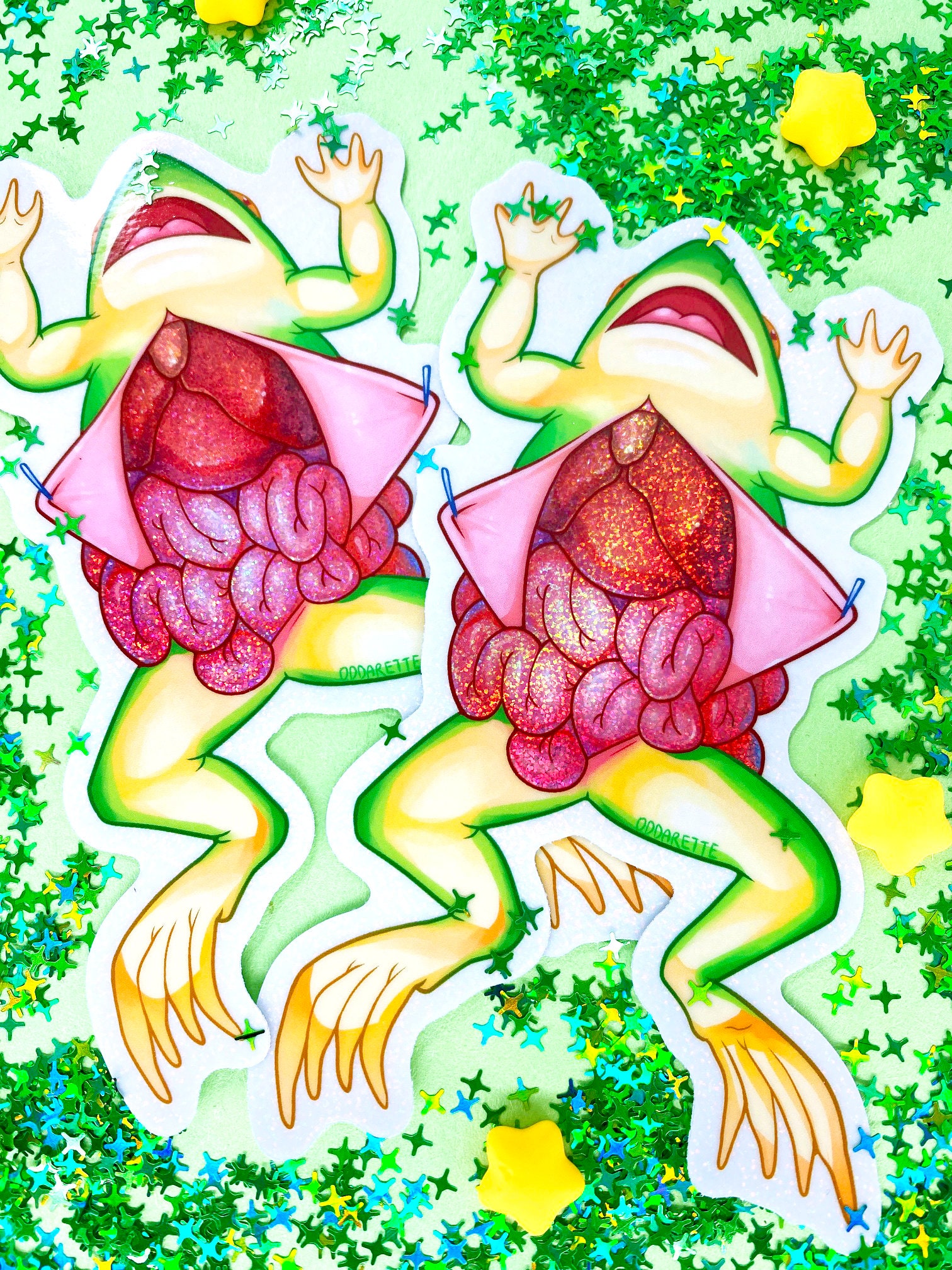 Glitter Frog Anatomy Sticker: Gore Guts Dissection Vinyl Sticker - Etsy
