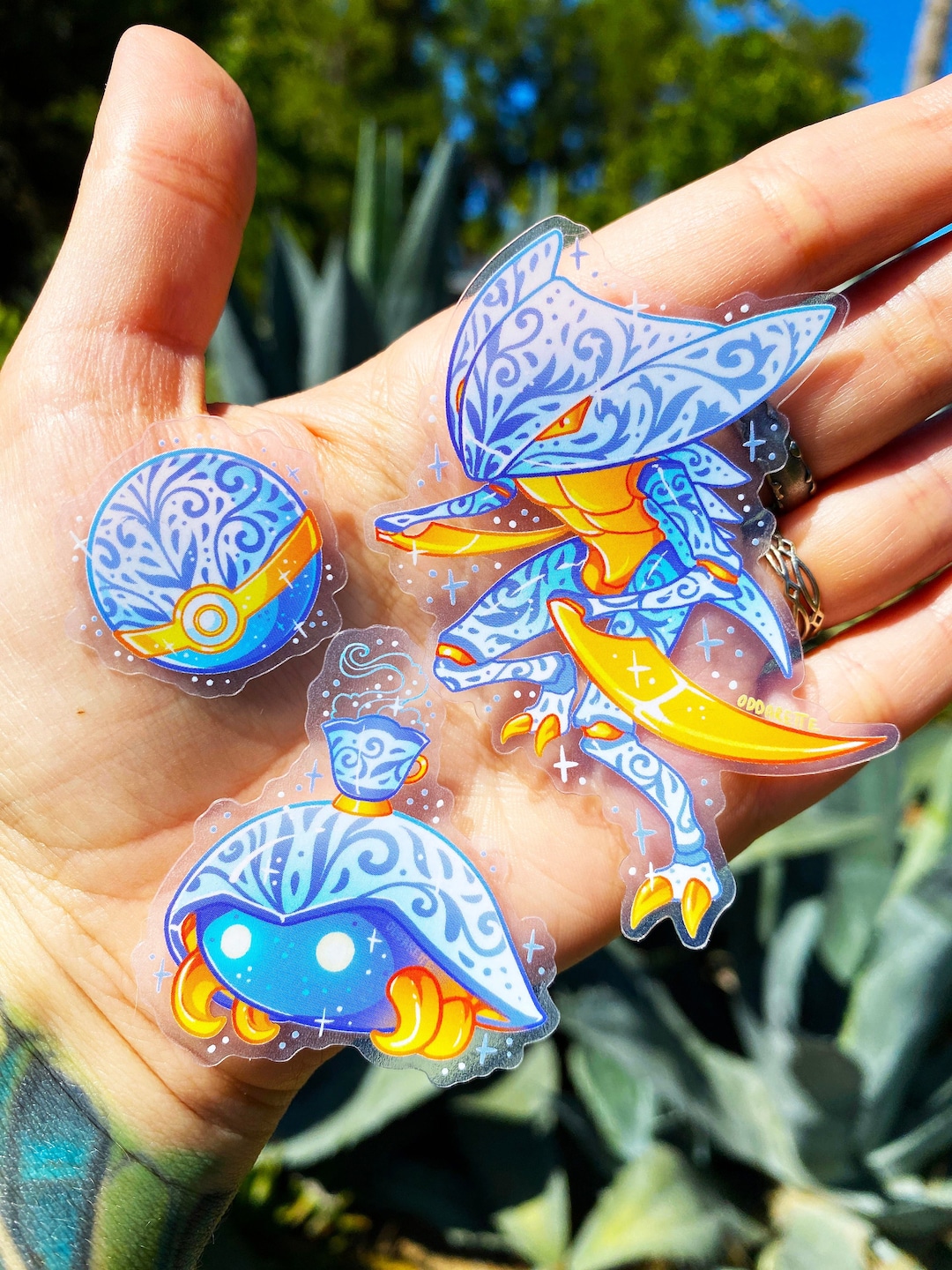 Porcelain Fossil Monster Sticker - Transparent Stickers - Vinyl Sticker ...