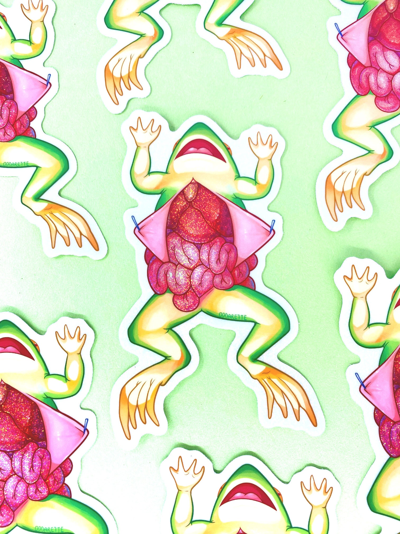 Glitter Frog Anatomy Sticker: Gore Guts Dissection Vinyl Sticker - Etsy