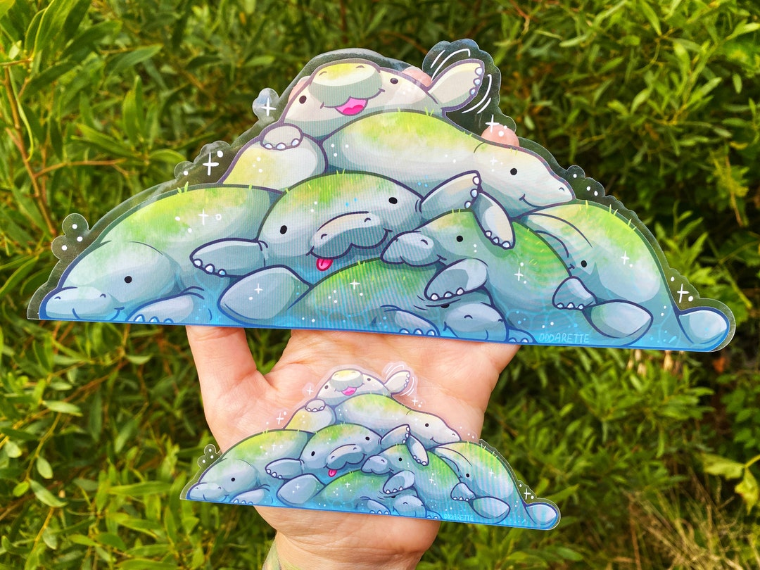 Manatee Peaker Stickers - Waterproof Transparent Vinyl Sticker ...
