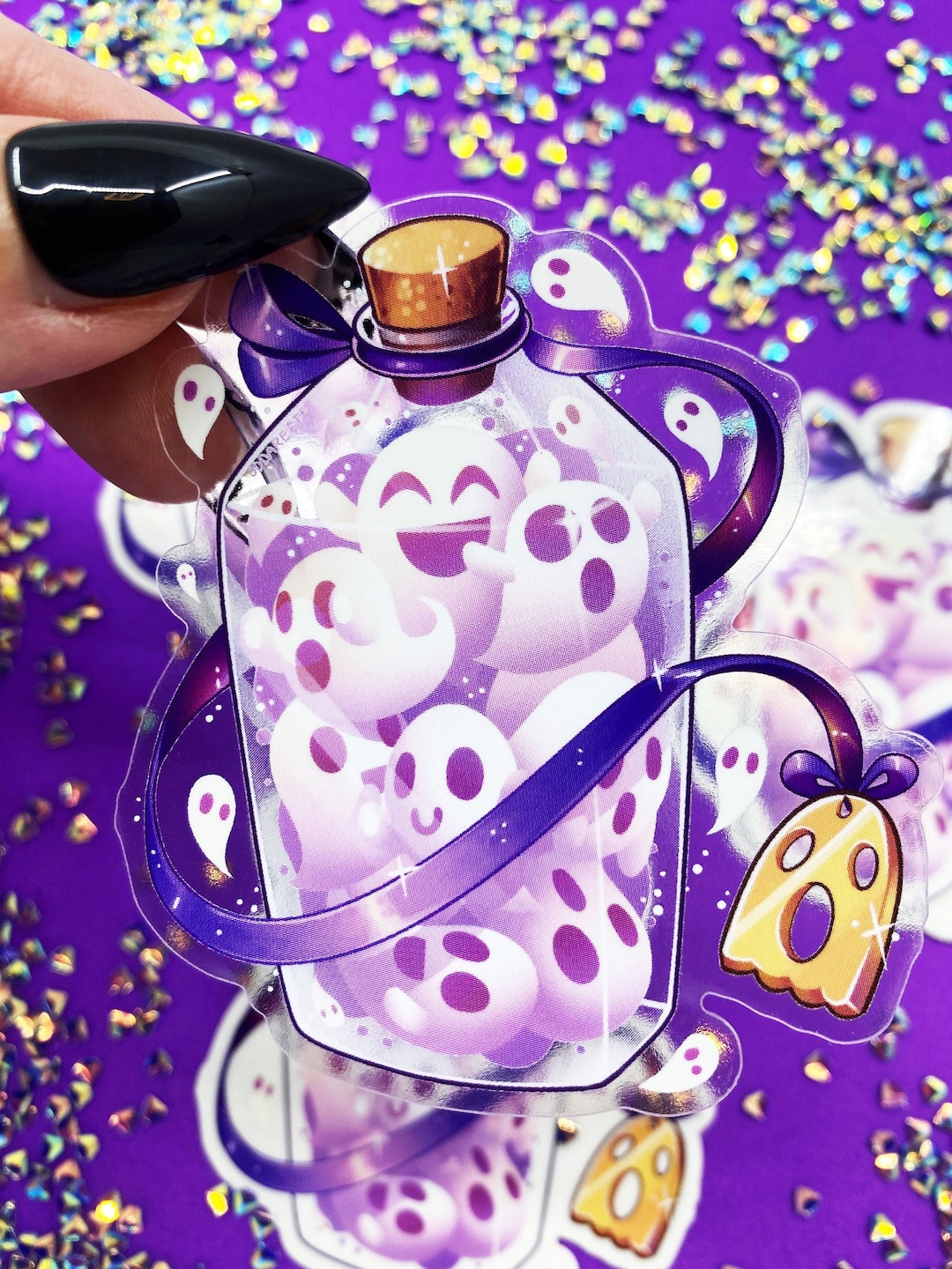 Bottle of Boos Ghost Sticker - Transparent Vinyl Die Cut, Halloween - Etsy