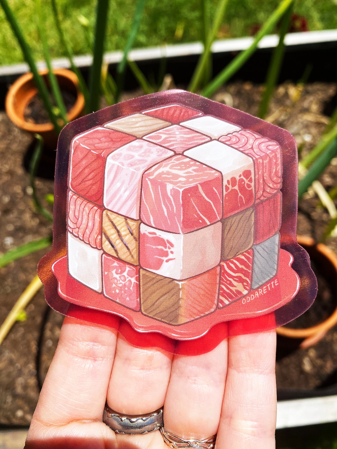 Meat Cube Sticker: Waterproof Vinyl Rubix Cube Mashup - Etsy