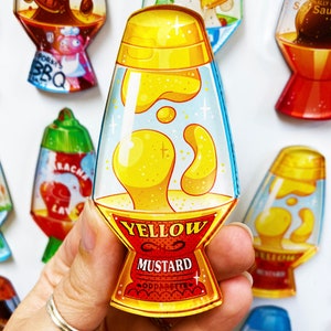 Condiment Lava Lamp Magnets Ketchup Mustard Ranch Dressing Soy Sauce ...