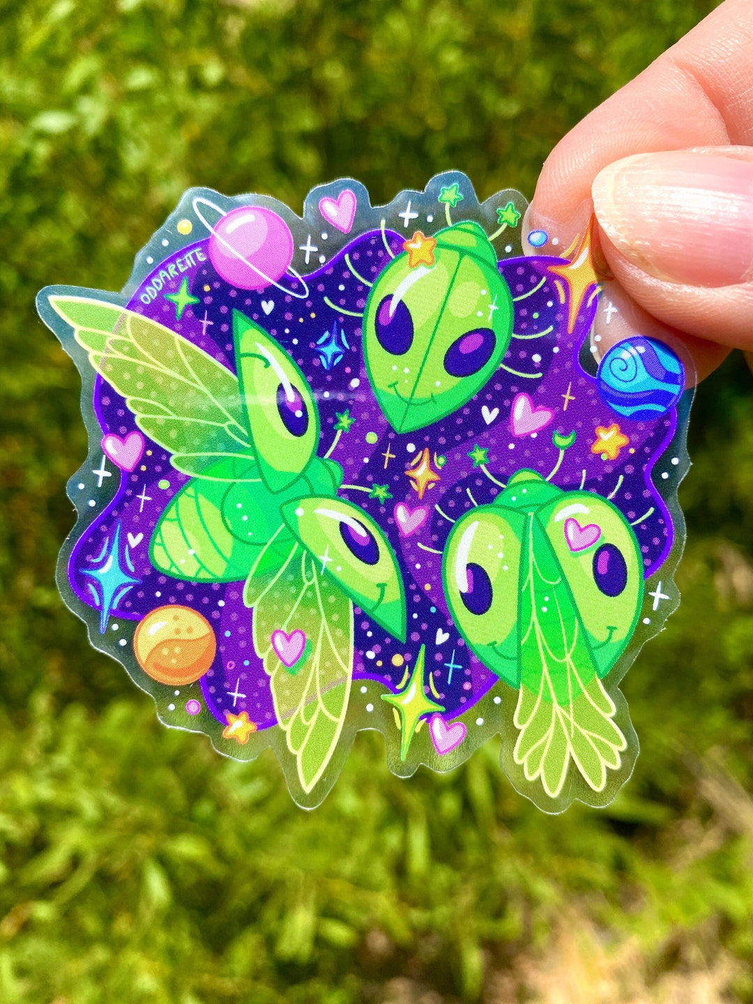 Alien Beetles Sticker Transparent Sticker Vinyl Die Cut Waterproof ...