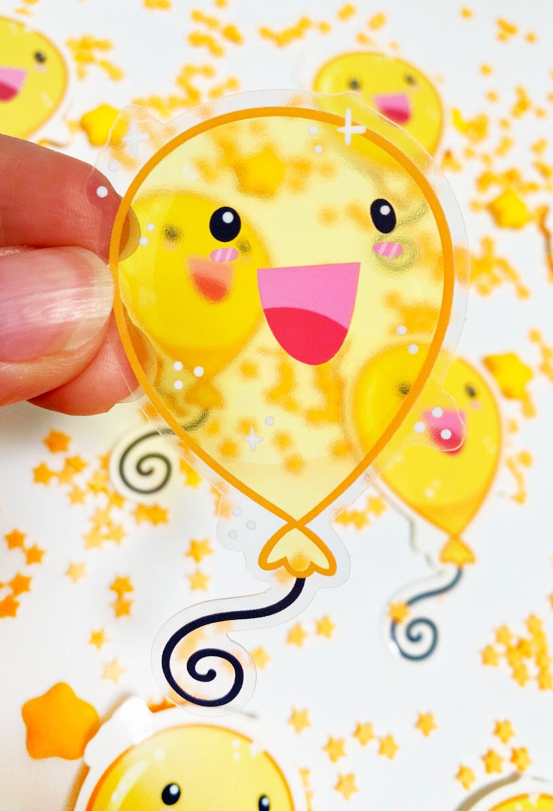 Happy Balloon Sticker Transparent Sticker Cute Balloon - Etsy