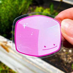 Ditto and Gelatinous Cube Stickers - Transparent Stickers - Pink Cube ...
