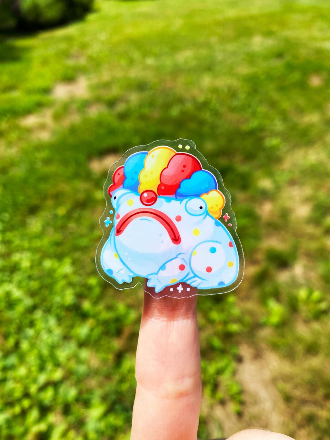 Sad Clown Frog Sticker: Waterproof Circus Art - Etsy