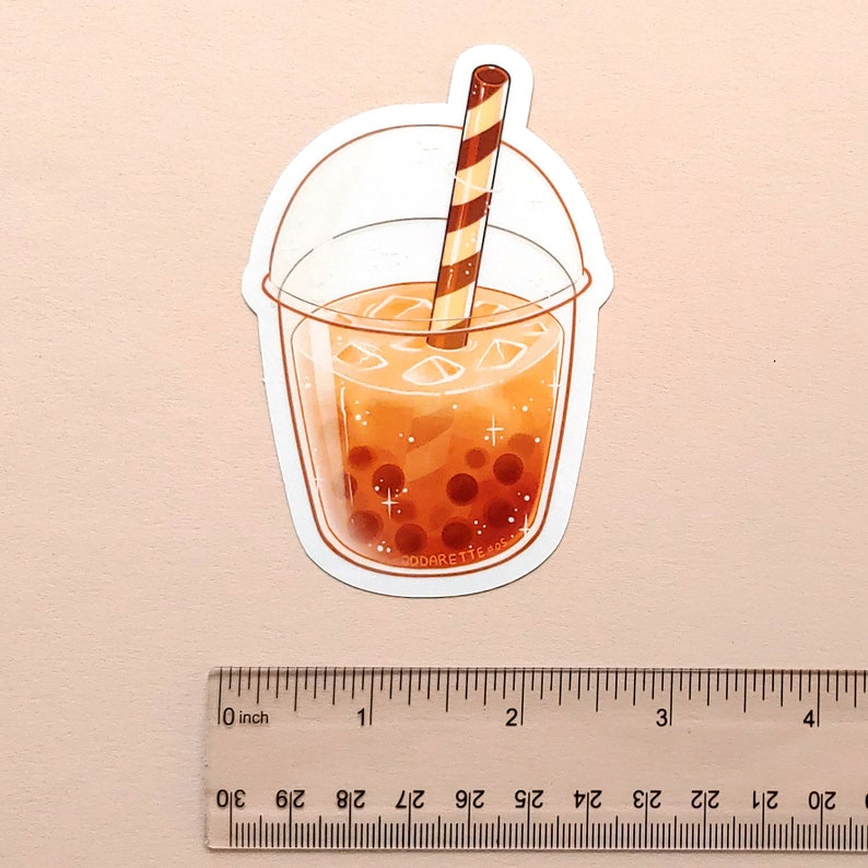 Boba Tea Sticker: Transparent Die Cut Sticker - Human Made - Etsy