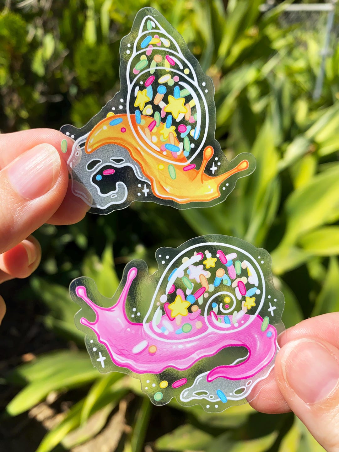 Sprinkle Snails Stickers - Transparent Stickers - Gastropod Stickers ...
