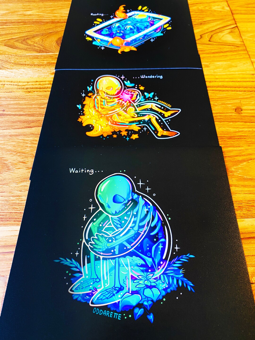 LE Signed Skeleton Art Print: Holographic Mystical Illustration (7x7 ...