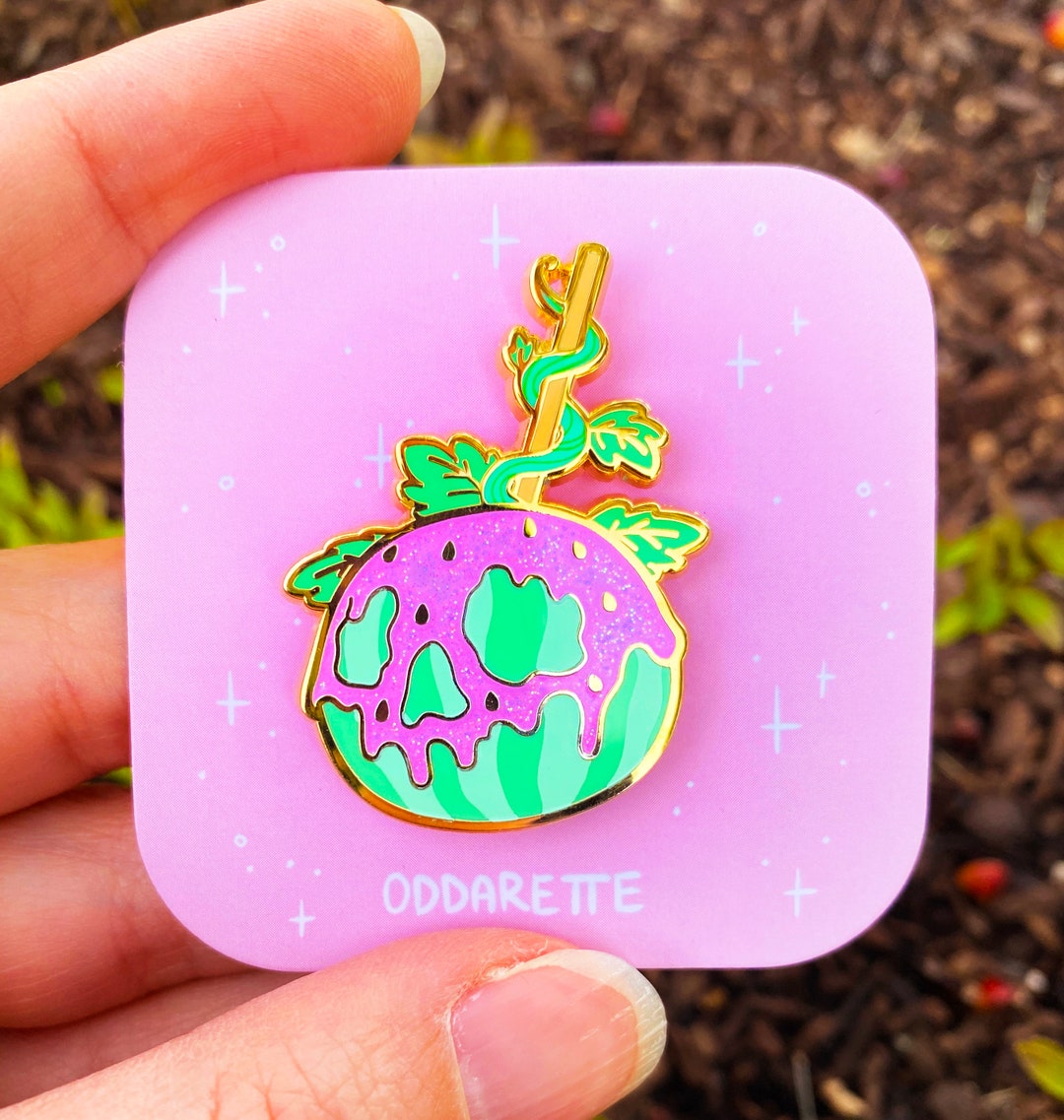 Poison Watermelon Pin Glitter Enamel Pin Candy Apple Aesthetic ...