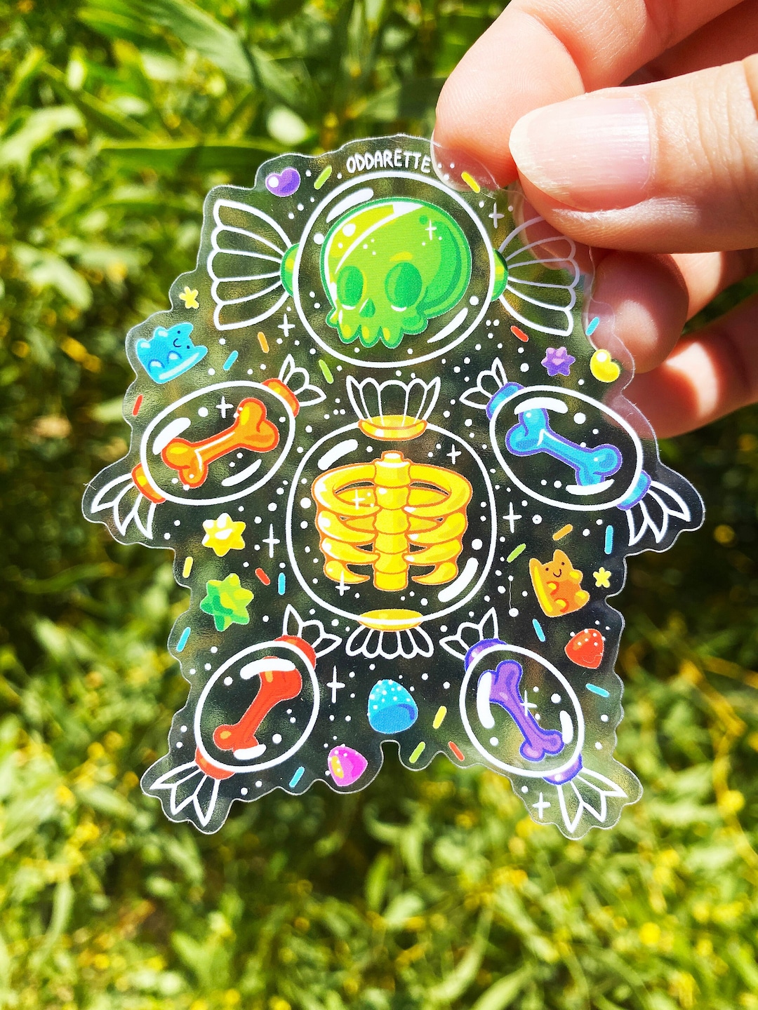 Candy Bones Sticker - Transparent Sticker - Vinyl Sticker - Waterproof ...