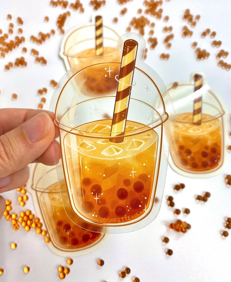 Boba Tea Sticker: Transparent Die Cut Sticker - Human Made - Etsy