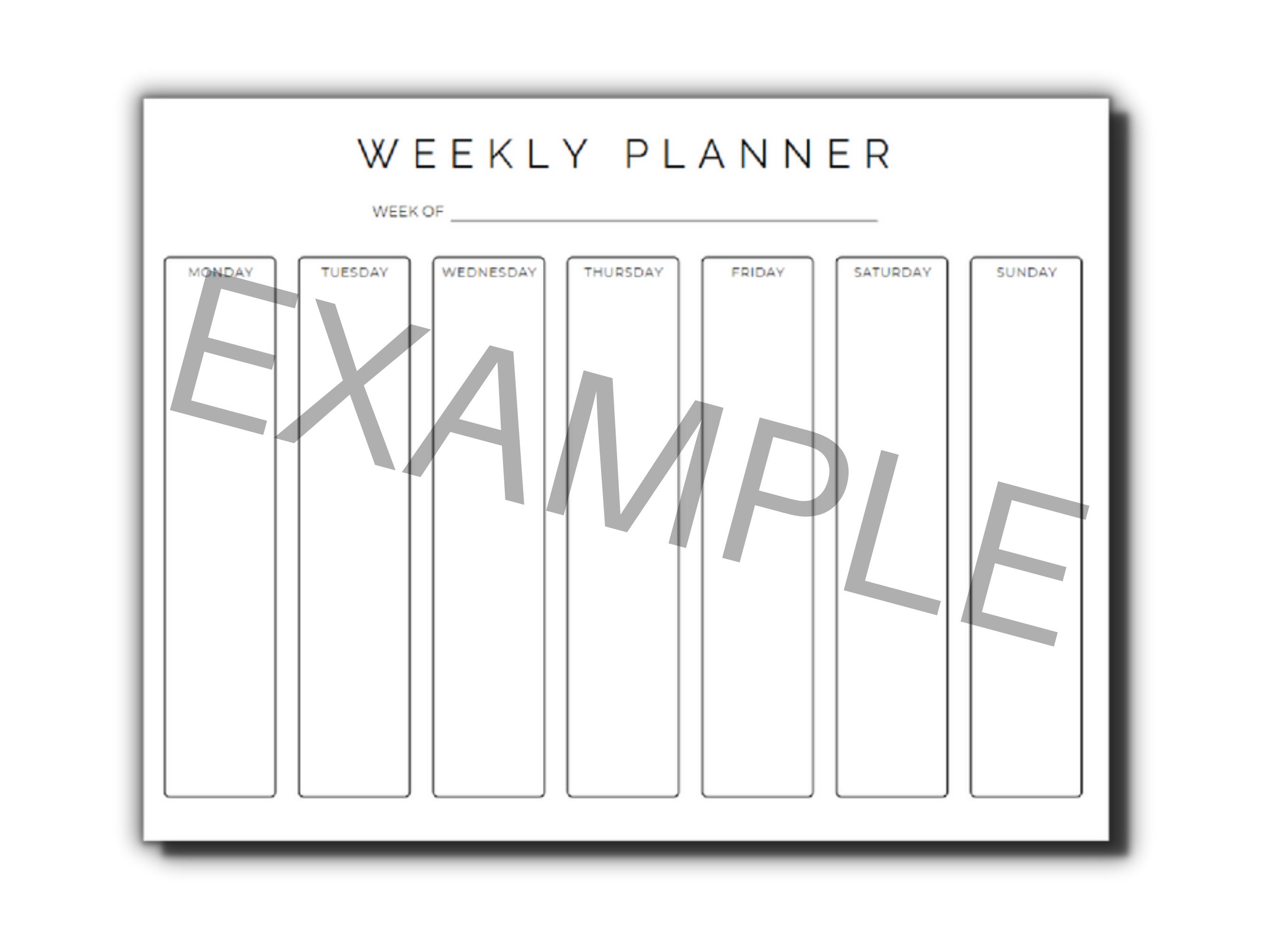Week at A Glance Printable Planner Blank Weekly Planner - Etsy