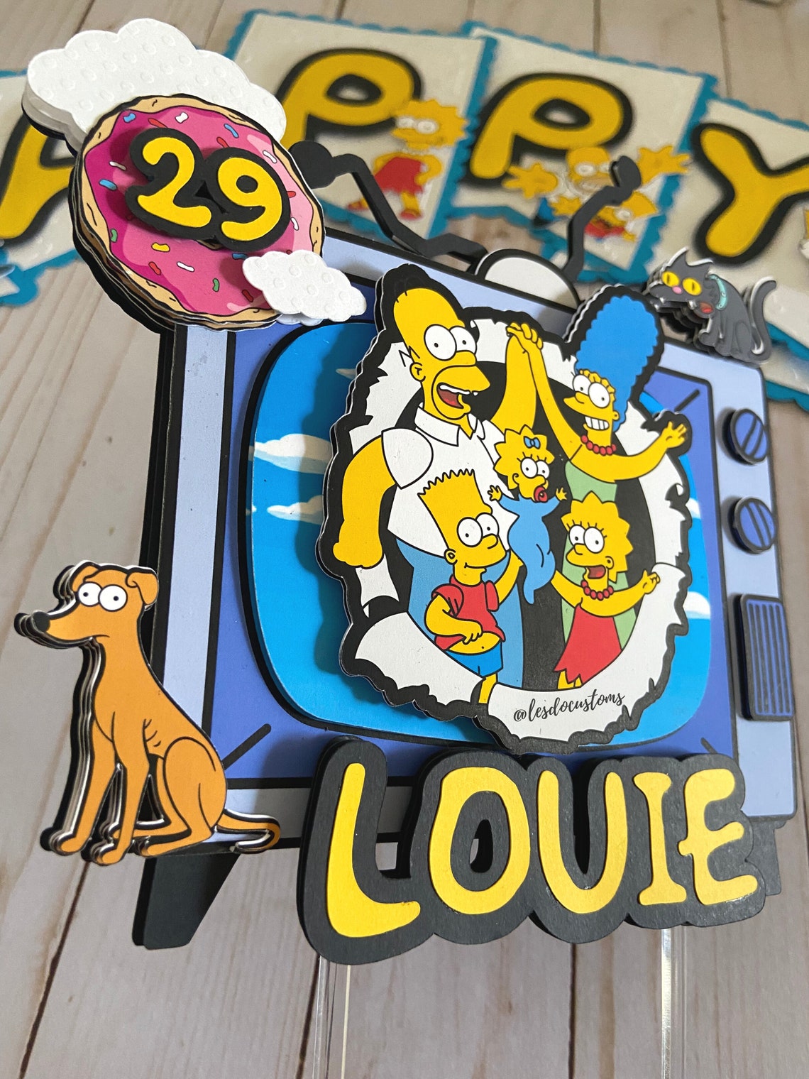 The Simpsons Cake Topper - Simpsons Party Decor - Simpson Theme- Bart ...