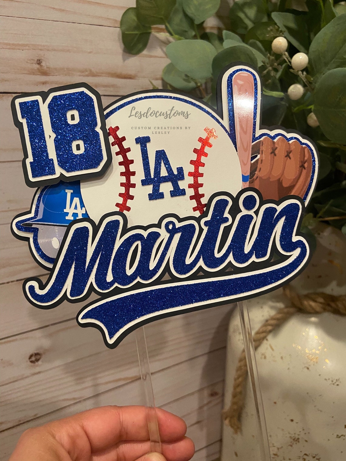 3D LA Dodgers Cake Topper - Personalized/custom Party Decor- Birthday ...
