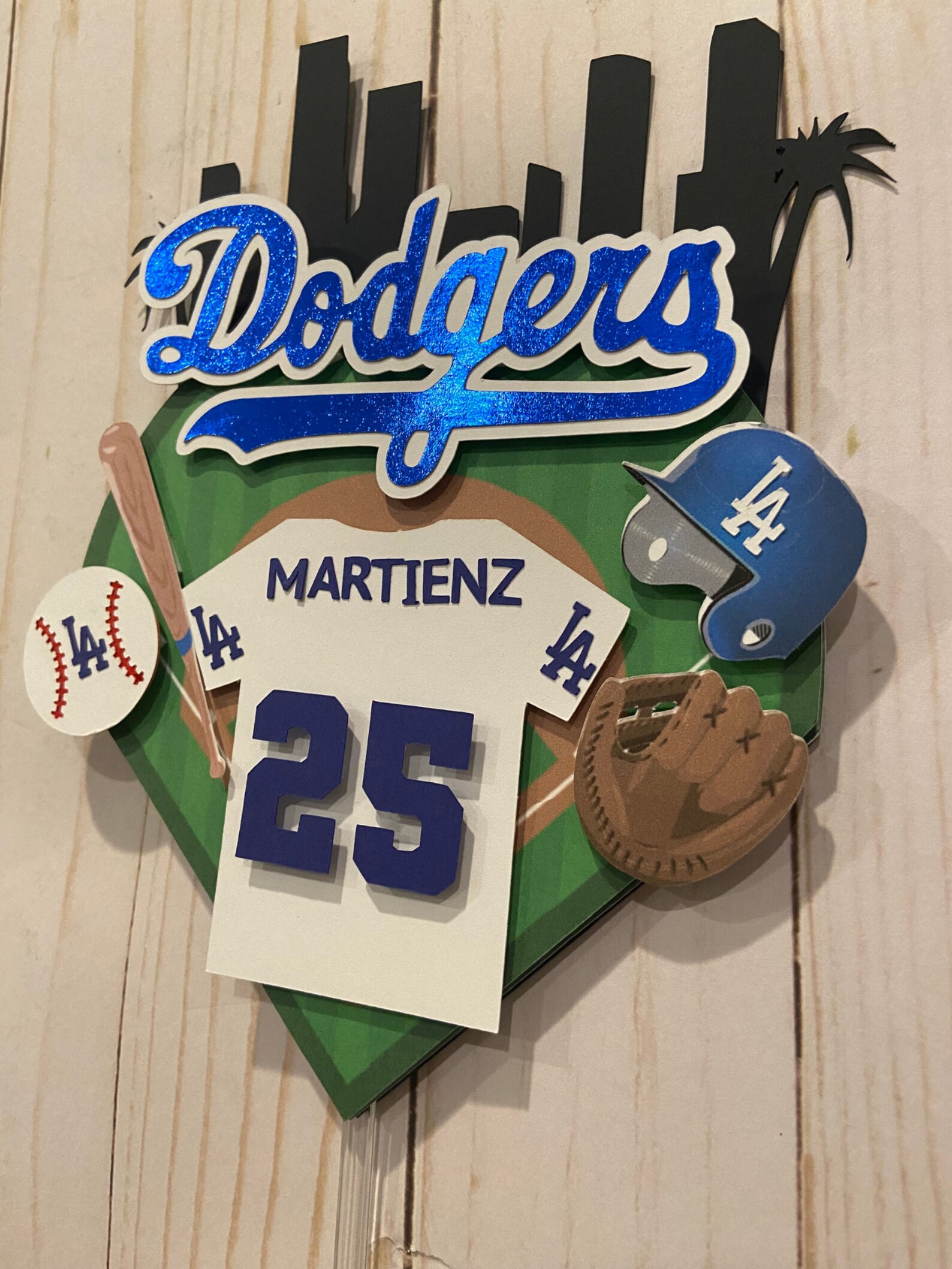 3D LA Dodgers Cake Topper Personalized/custom Party Decor - Etsy