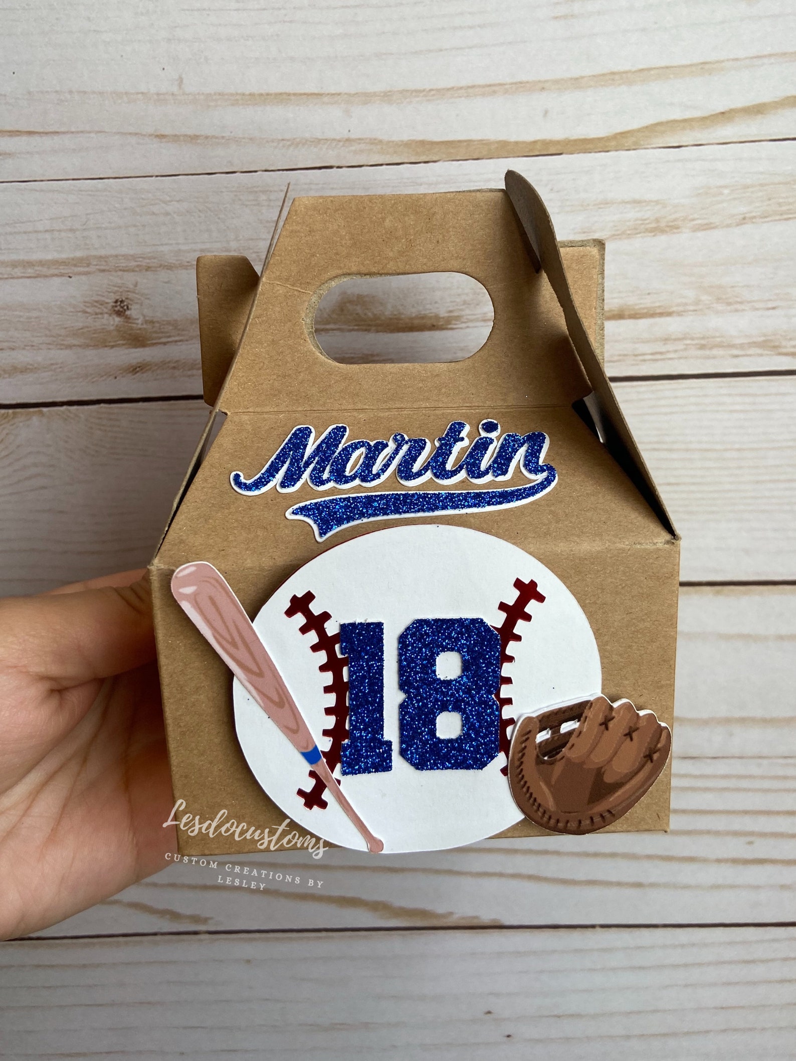 12 - Mini Personalized Baseball Gable Boxes - Treat Boxes - Custom ...