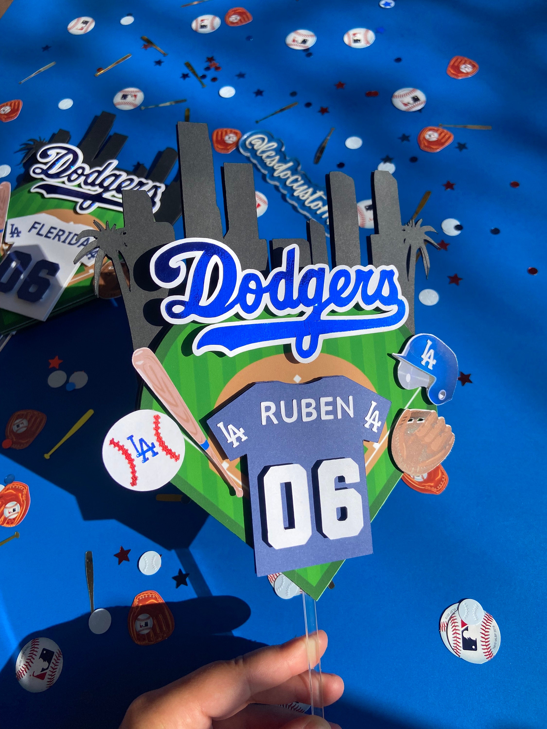 3D LA Dodgers Cake Topper - Personalized/custom Party Decor- Birthday ...