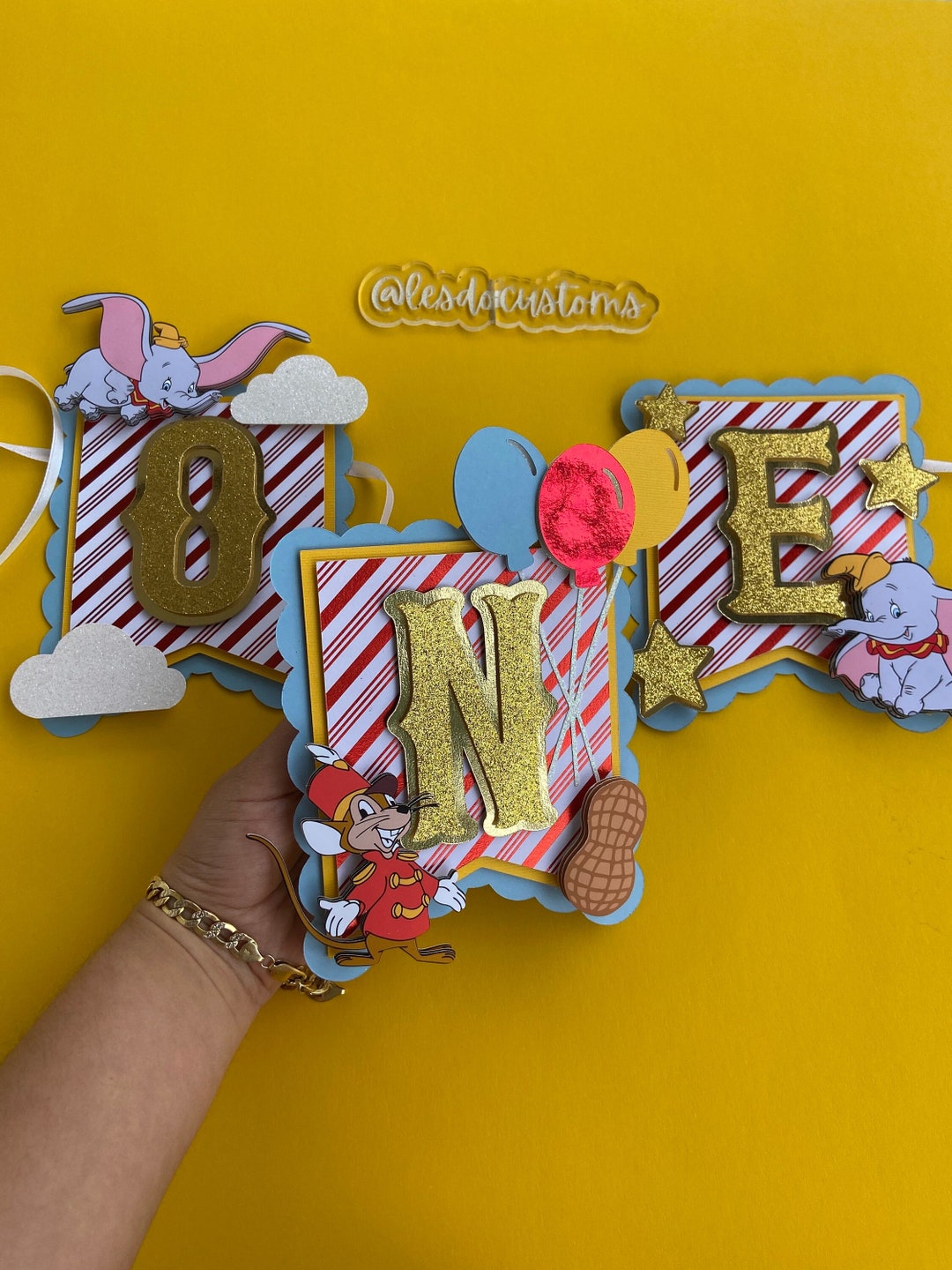 Dumbo 1st Birthday High Chair Banner - Circus/carnival Theme - Custom ...