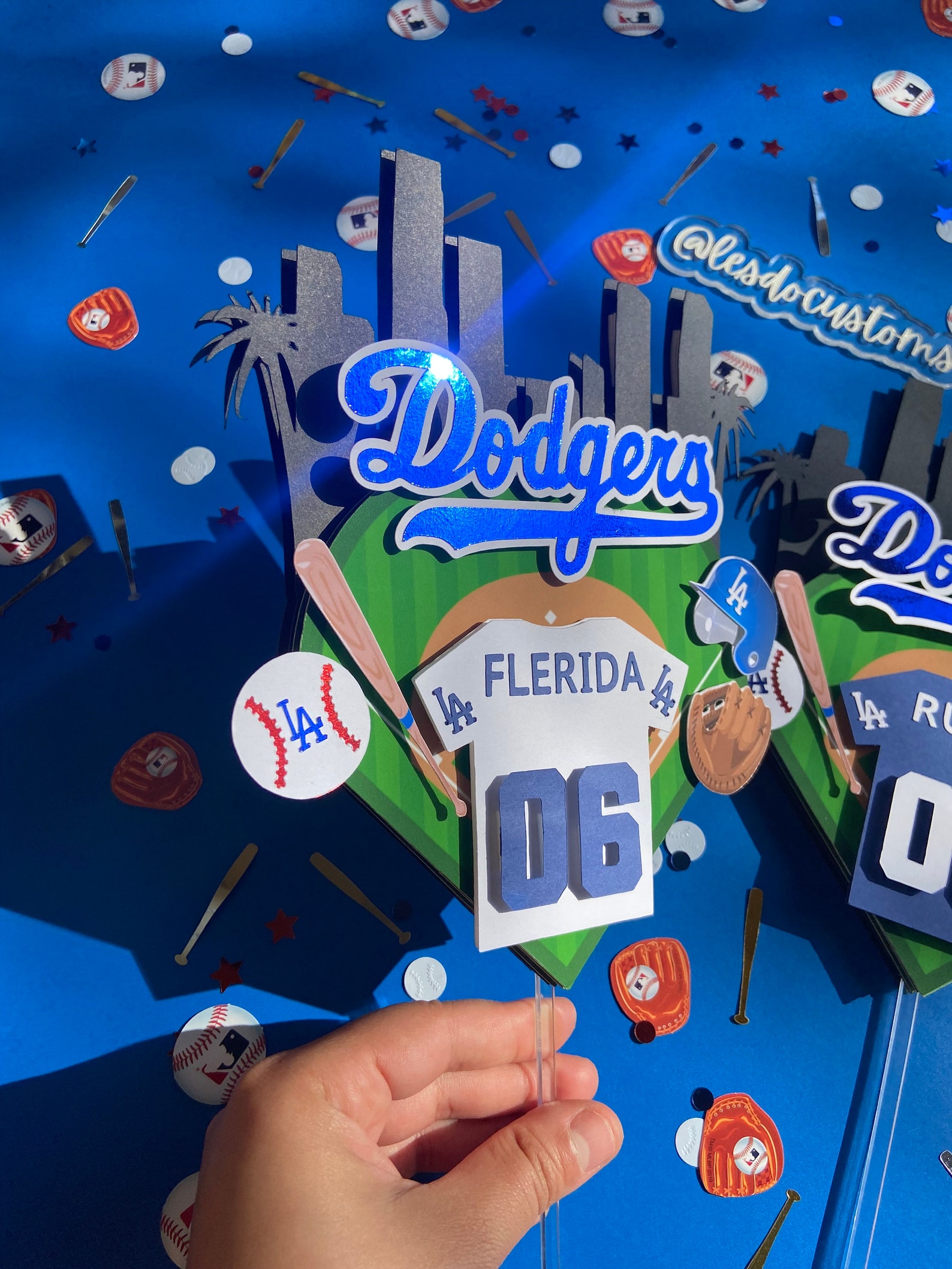 3D LA Dodgers Cake Topper - Personalized/custom Party Decor- Birthday ...