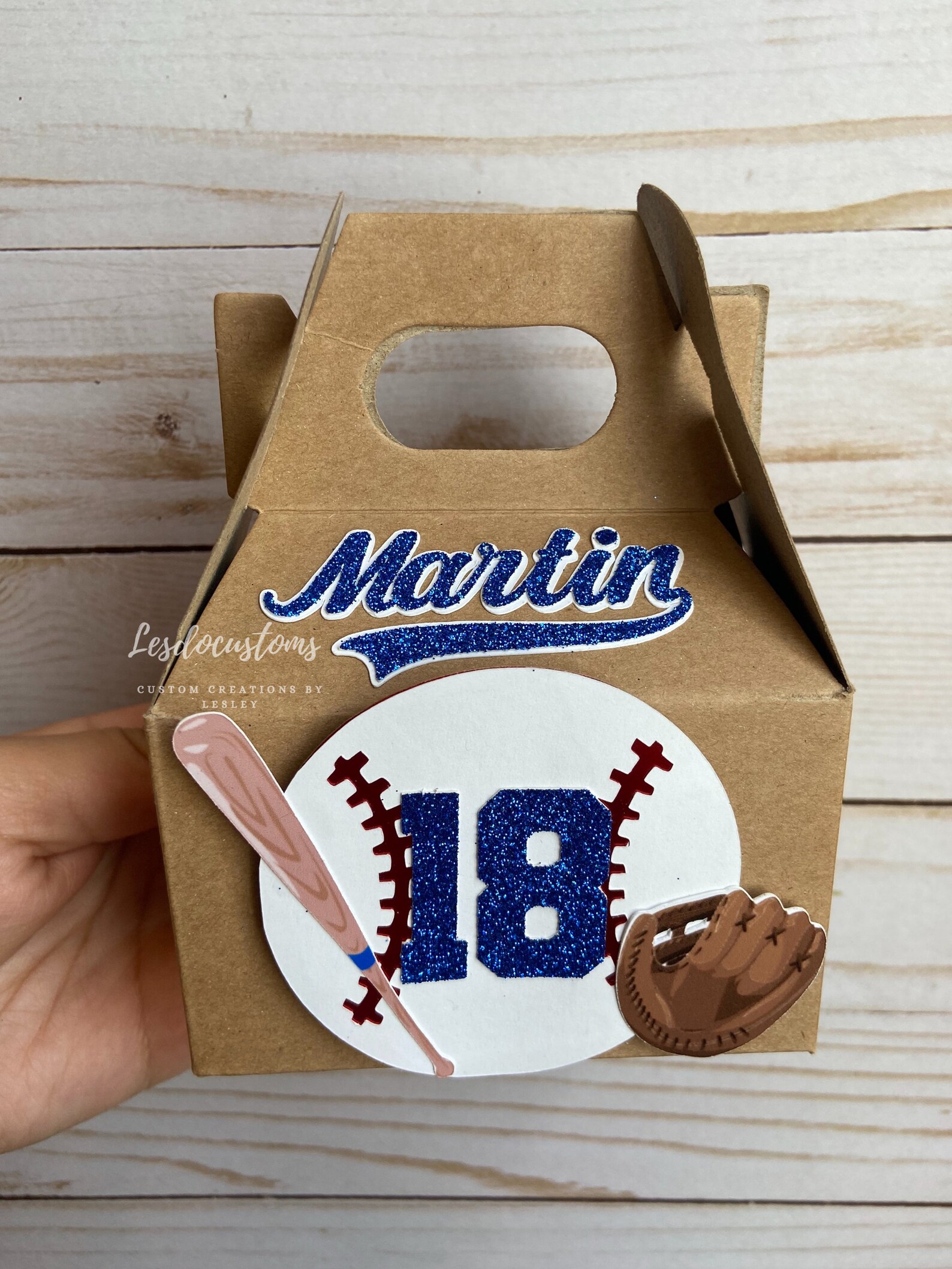 12 - Mini Personalized Baseball Gable Boxes - Treat Boxes - Custom ...