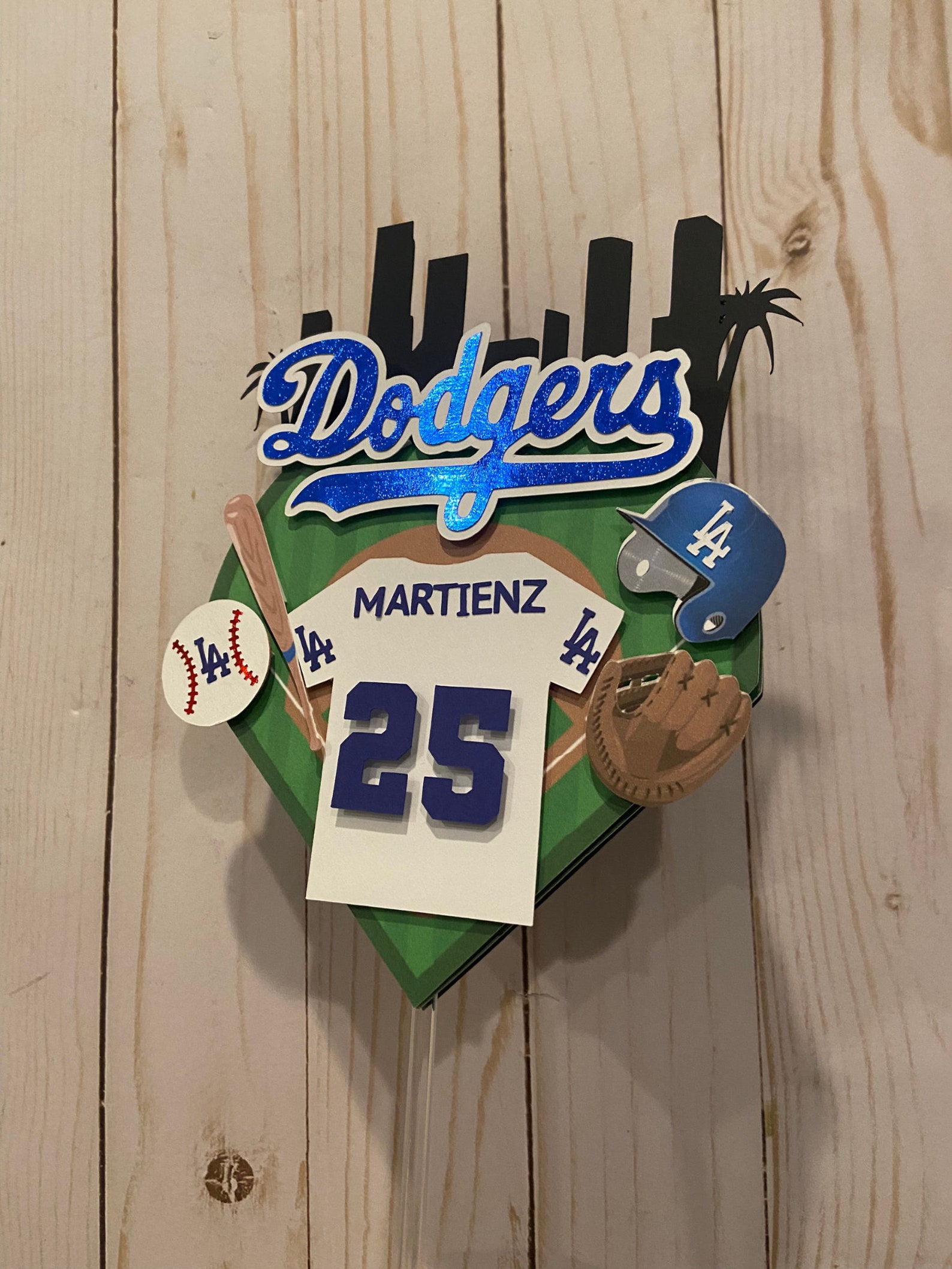 3D LA Dodgers Cake Topper Personalized/custom Party Decor - Etsy