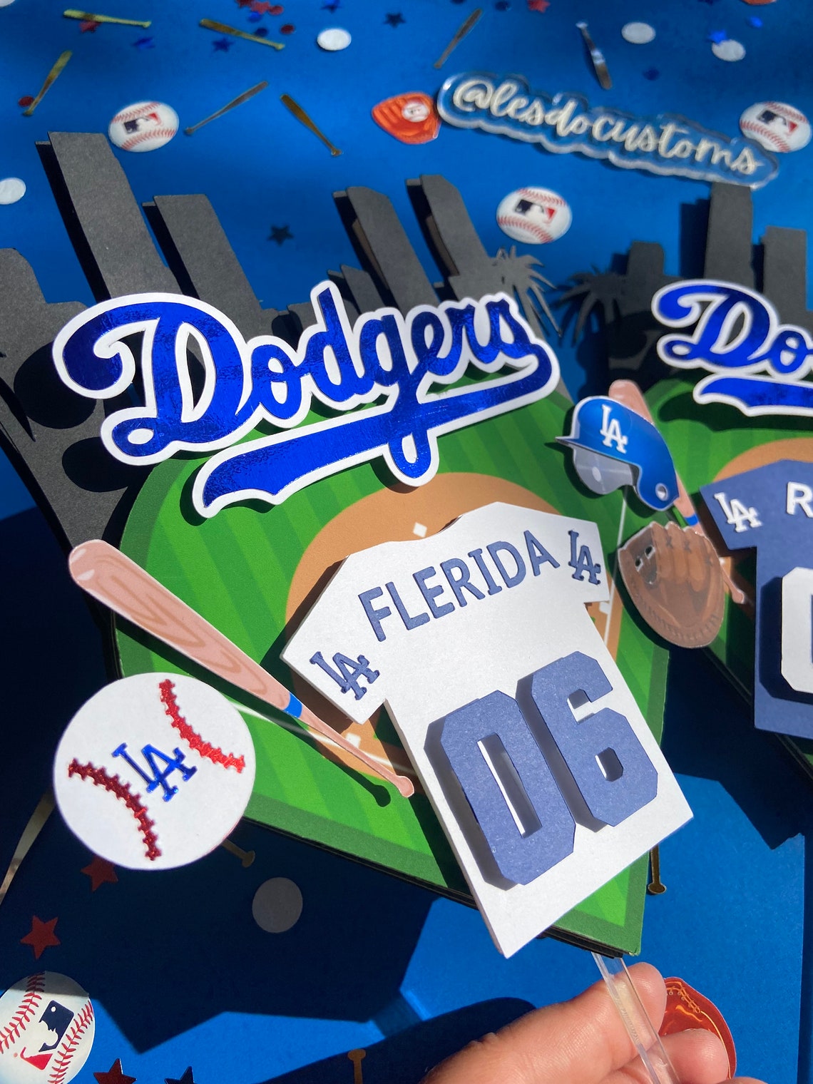 3D LA Dodgers Cake Topper - Personalized/custom Party Decor- Birthday ...