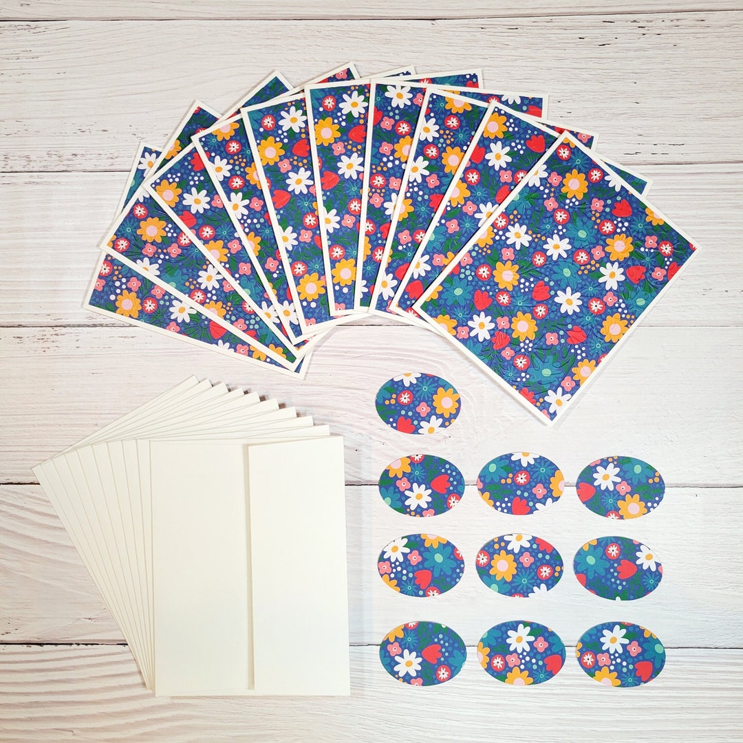 Modern Florals Assorted Notecards Set of 10 With Debossed Detail 10 ...