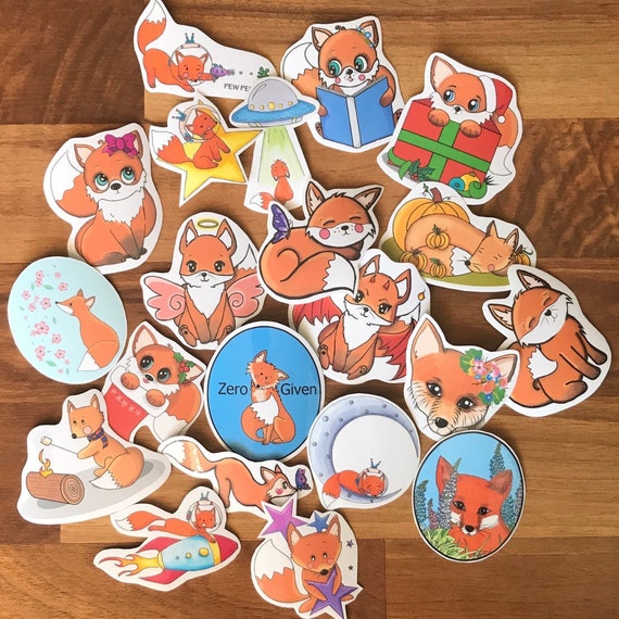 Fox Sticker Pack Cute Animal Decal Waterproof Vinyl Decal | Etsy