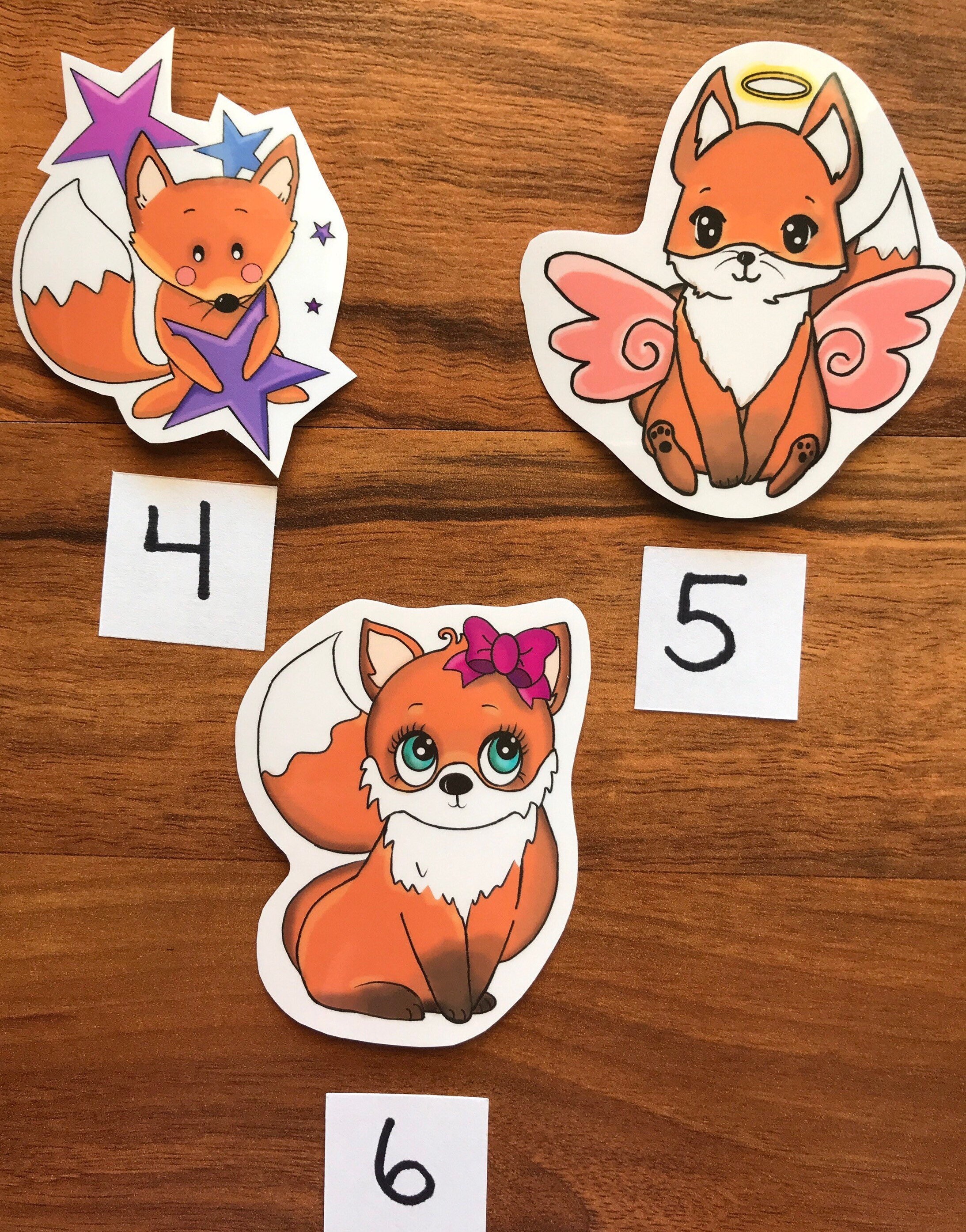 Fox Sticker Pack, Cute Animal Decal, Waterproof Vinyl Decal for Laptops ...