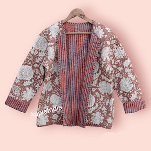 Reversible Floral Jcotton Quilted Jacket Coats Vintage Handmade ...