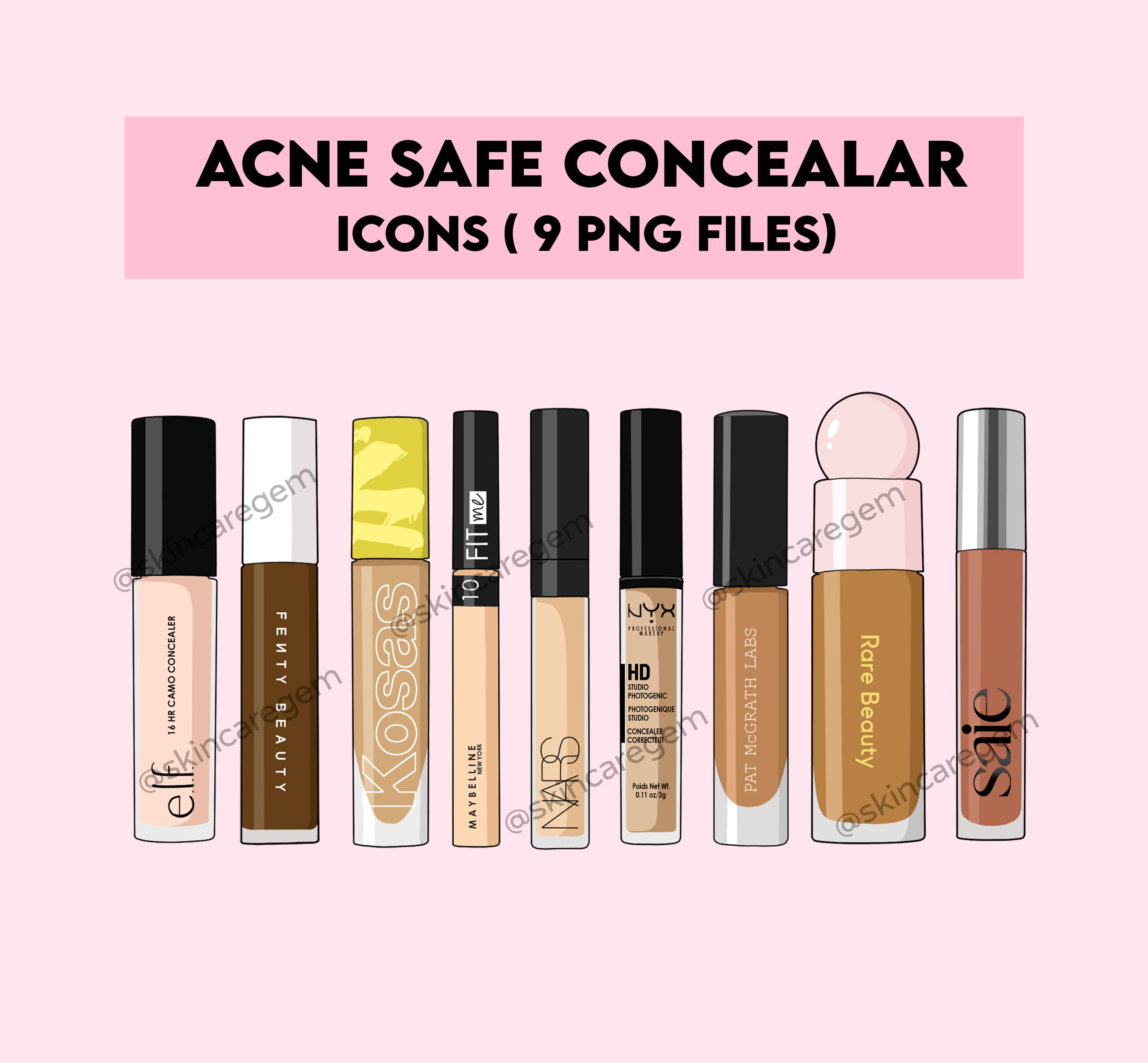 9 CONCEALER ICONS (instant Download) - Etsy