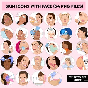 54 SKIN ICONS With FACE quick Download, Digital Illustration - Etsy