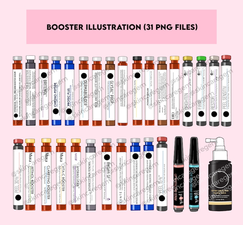 Booster Illustration, Digital File , Hydrafacial, PNG Files ...