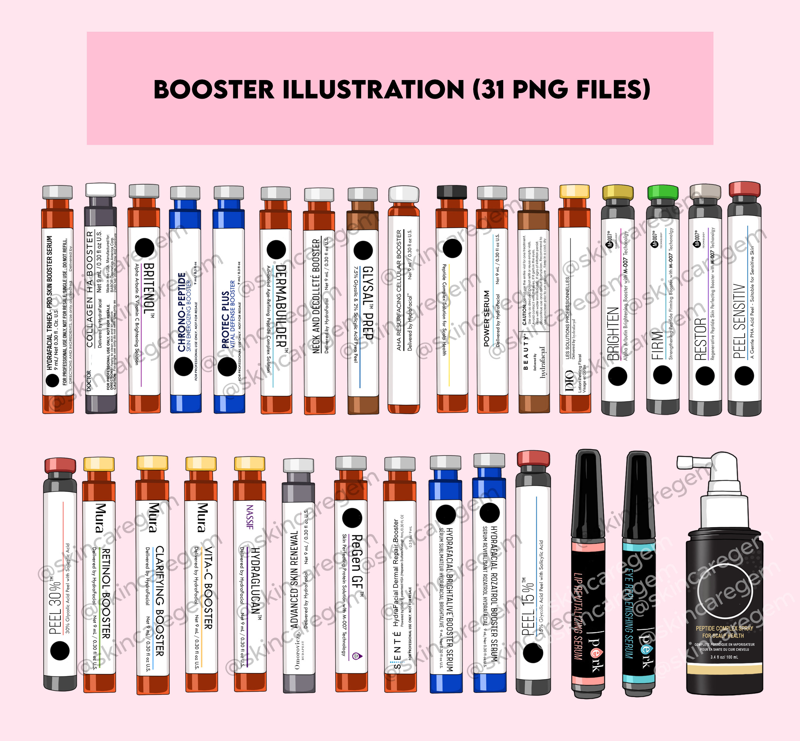 Booster Illustration, Digital File , Hydrafacial, PNG Files ...