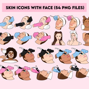 54 SKIN ICONS With FACE (quick Download), Digital Illustration - Etsy