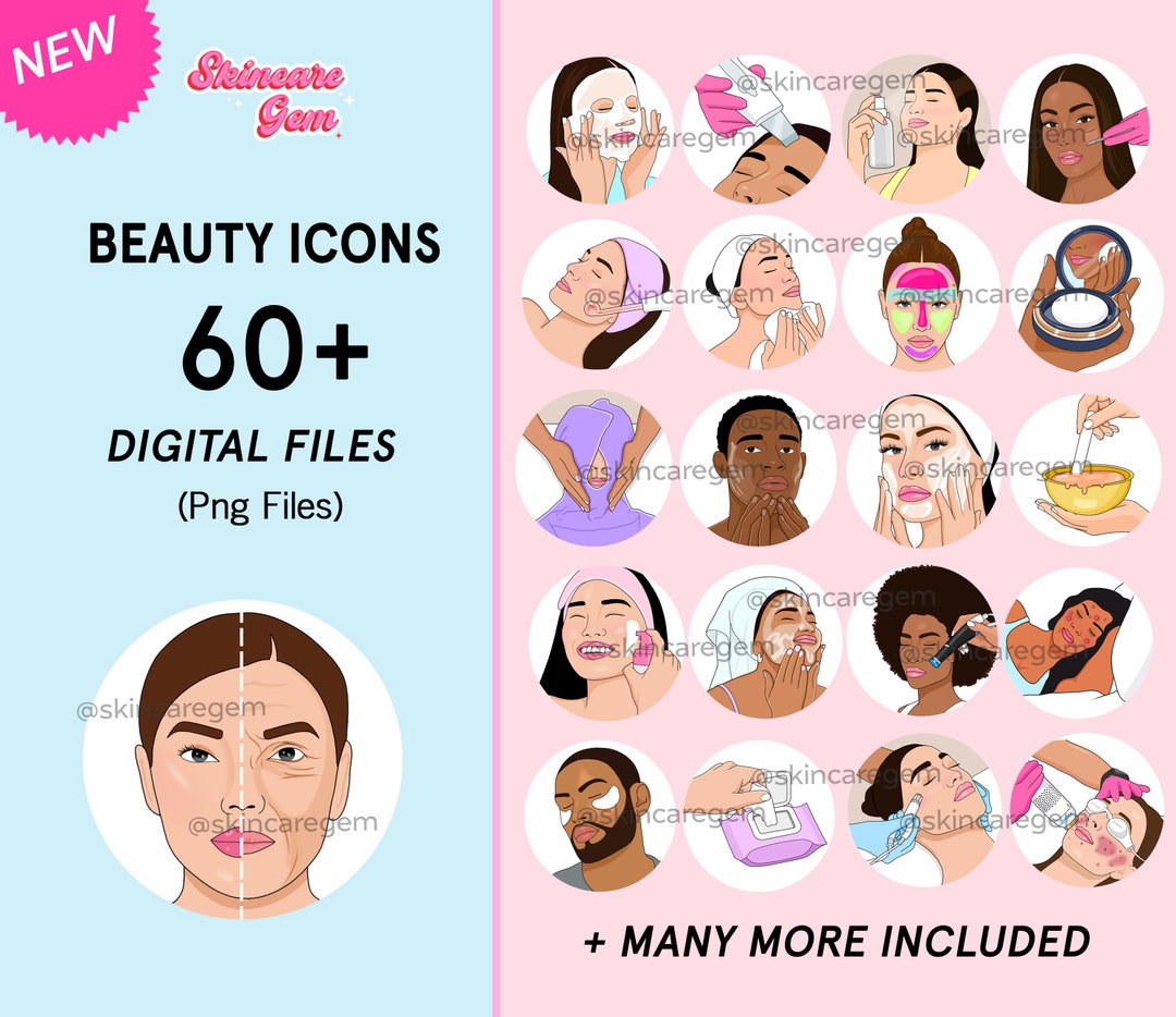 Beauty Icons Digital Illustration, PNG File, Esthetician , Beauty, Spa ...
