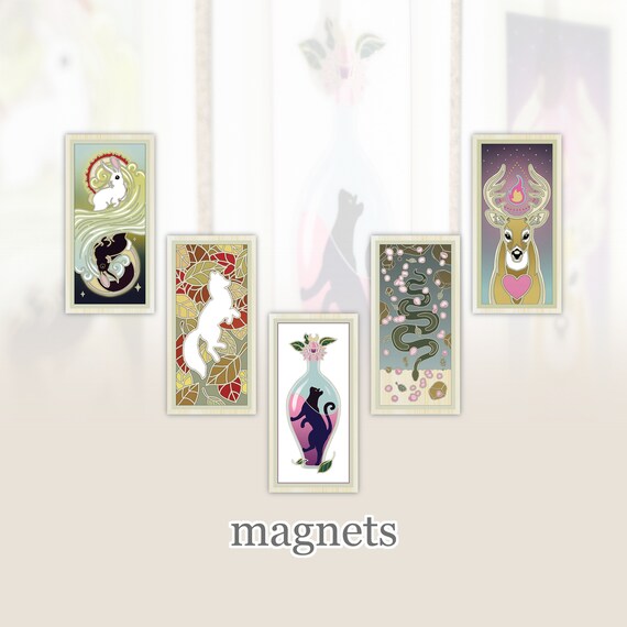 Flexible Fridge Magnets Magical Animal Cards Individual or | Etsy