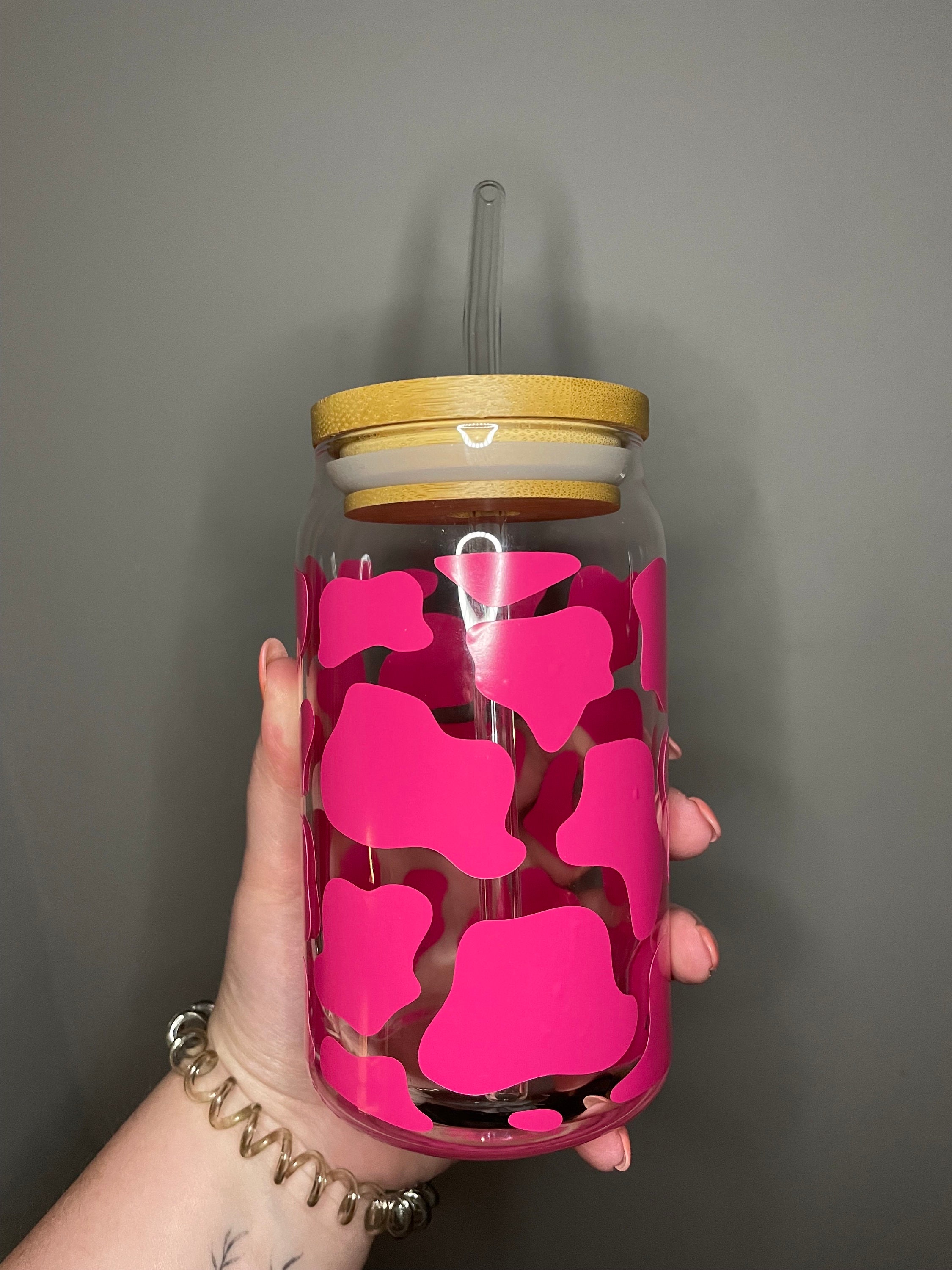 Cow Print Beer Can Glass - Etsy
