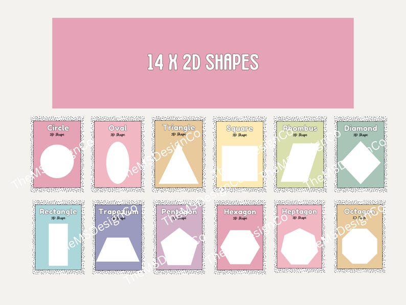 Pastel Maths Shape Posters | 2D & 3D Geometry Classroom Decor (PDF ...