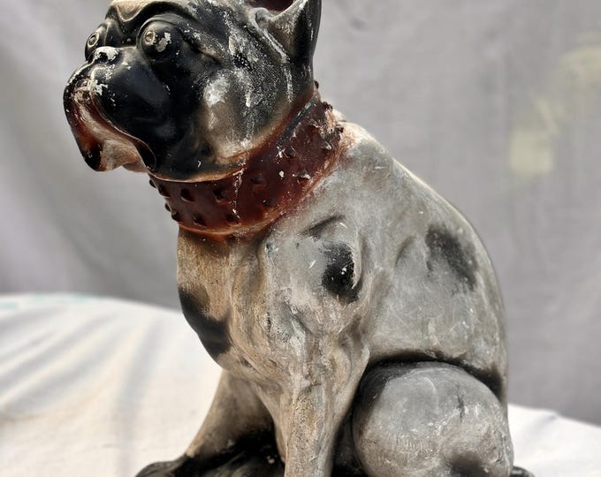 Very Large Antique Boston Terrier, Bulldog, French Bulldog, Chalkware ...